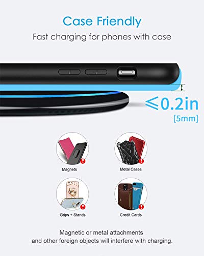Fast Wireless Charger, NANAMI 7.5W Charging Pad Compatible iPhone 14/13/13 mini/12/SE 2/11/11 Pro/XS Max/XR/X/8, 10W Qi Charger for Samsung Galaxy S23/S22/S21/S20/S10/S9/S8/Note 10+/9/8 & 5W AirPods 2