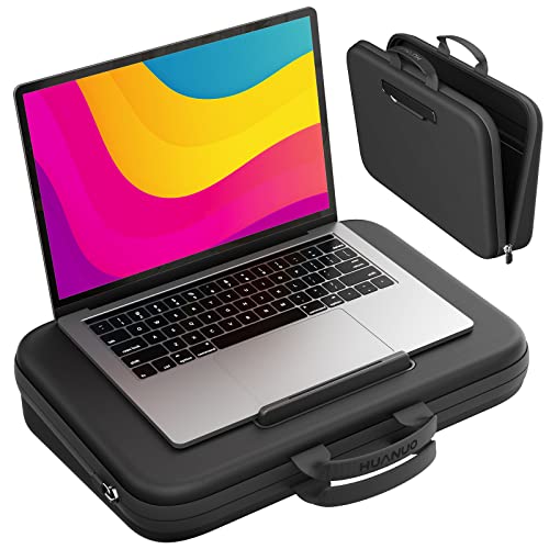 HUANUO Laptop Bag, 2-in-1 Portable Laptop Desk for Laptops up to 15.6 Inch, Lap Desk for Laptops with Large Storage Space, Laptop Bags, Cases, Briefcases & Sleeves for Home Office and Business Travel