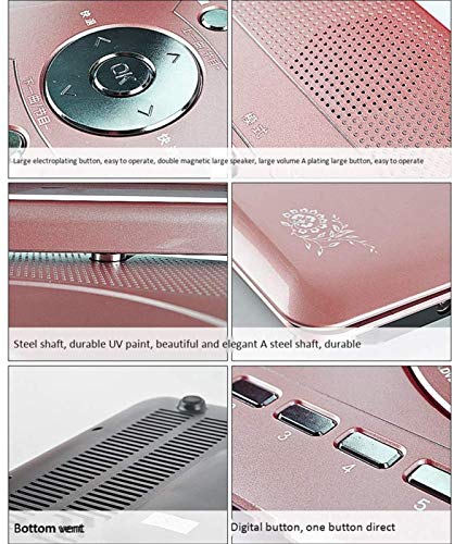 Chang 22 Inch Portable DVD Player,with 18" Swivel Ultra-Thin High-Definition Display Screen Remote Control and Travel Bag Included,Pink