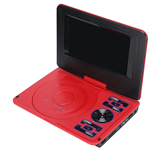 Zunate 6.8'' Portable Mini DVD Player, with 270° Swivel HD LCD Widescreen Display Screen, Support USB/SD Card/Sync TV and Multiple Disc Formats, for Kids/Parent at Home/Travel(red)