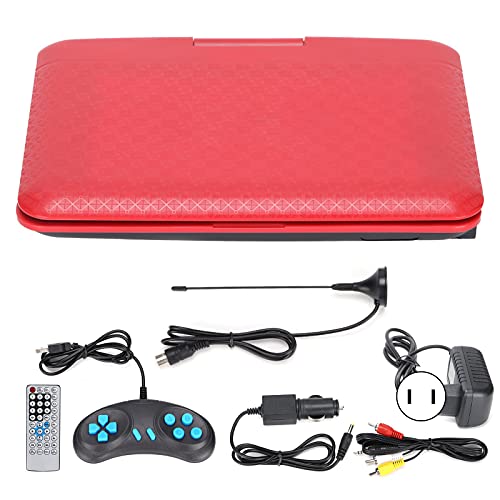 Zunate 6.8'' Portable Mini DVD Player, with 270° Swivel HD LCD Widescreen Display Screen, Support USB/SD Card/Sync TV and Multiple Disc Formats, for Kids/Parent at Home/Travel(red)
