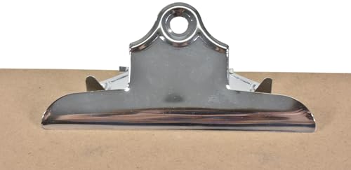 School Smart Legal Clipboard, 9 x 15-1/2 x 1/8 Inches, Hardboard, Brown, Bright Nickel