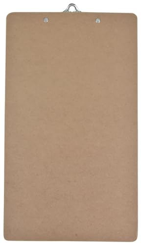 School Smart Legal Clipboard, 9 x 15-1/2 x 1/8 Inches, Hardboard, Brown, Bright Nickel