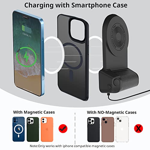 HAFOKO Magnetic Smartphone CapGrip Camera Cell Phone Handle Grip Photo 10W Wireless Charging Stand Phone Holder with Bluetooth Wireless Remote Control Compatible for iPhone Samsung Video Shooting