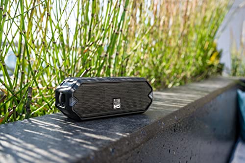 Altec Lansing HydraJolt Wireless Bluetooth Speaker, Waterproof Portable Speakers with Built in Phone Charger and Lights, Everything Proof Outdoor, Shockproof, Snowproof, 16 Hours Playtime (Black)