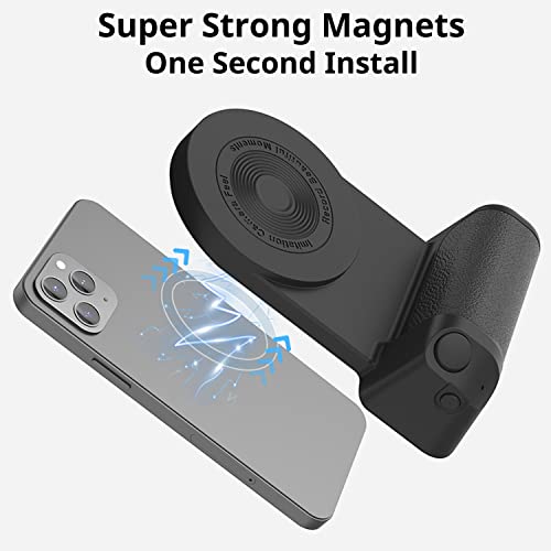 HAFOKO Magnetic Smartphone CapGrip Camera Cell Phone Handle Grip Photo 10W Wireless Charging Stand Phone Holder with Bluetooth Wireless Remote Control Compatible for iPhone Samsung Video Shooting