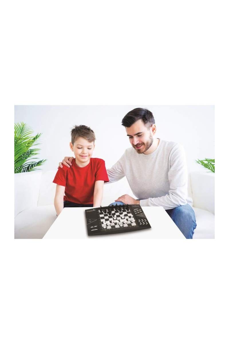 Lexibook CG1300 ChessMan Elite Interactive electronic chess game, 64 levels of difficulty, LEDs, battery powered, black / white