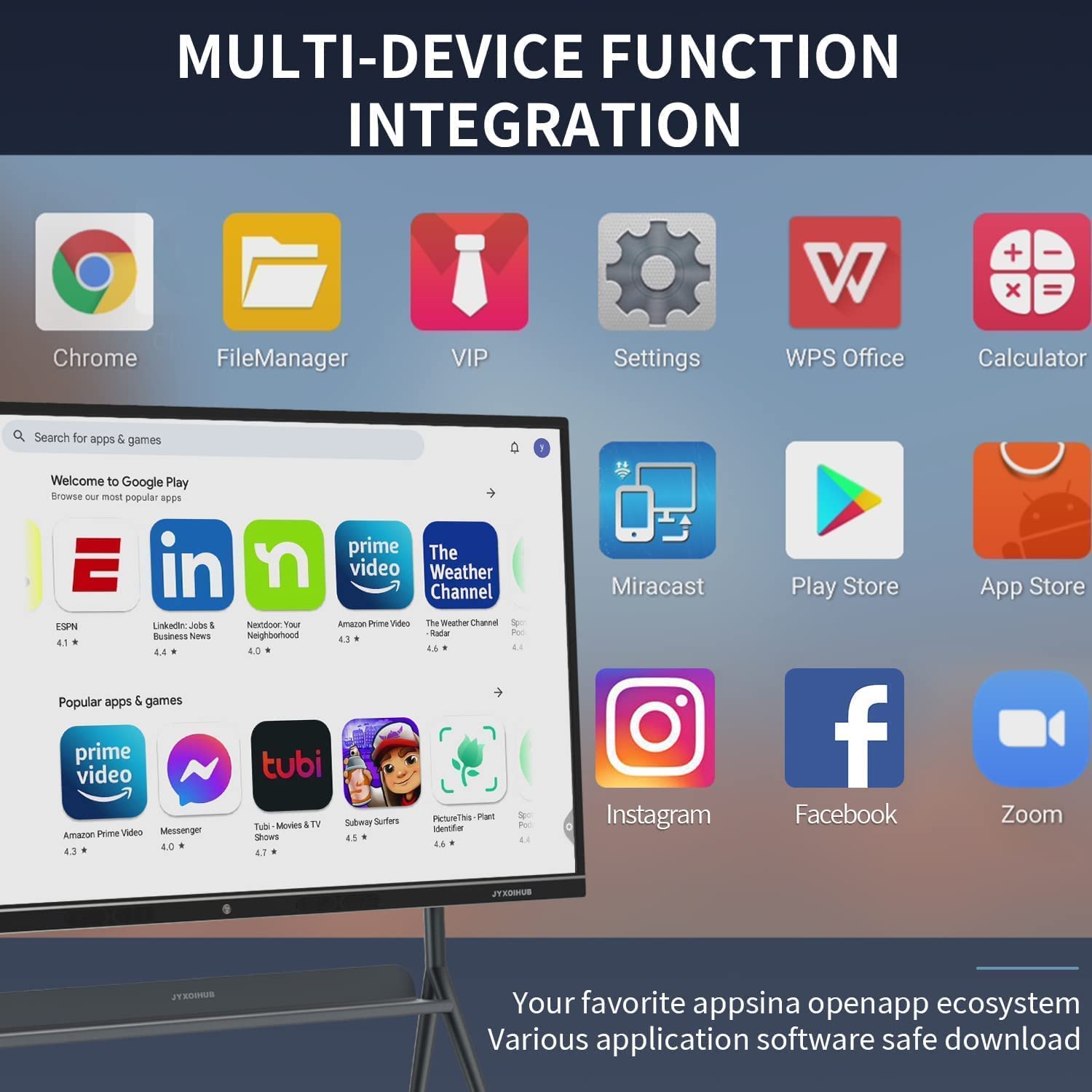 Smart Board for Classroom and Conference,JYXOIHUB 75 Inch Electronic Whiteboard Build in Android and Windows OS with 4K HD Touch Screen Interactive Whiteboard,Smart Digital Whiteboard (Board Only)