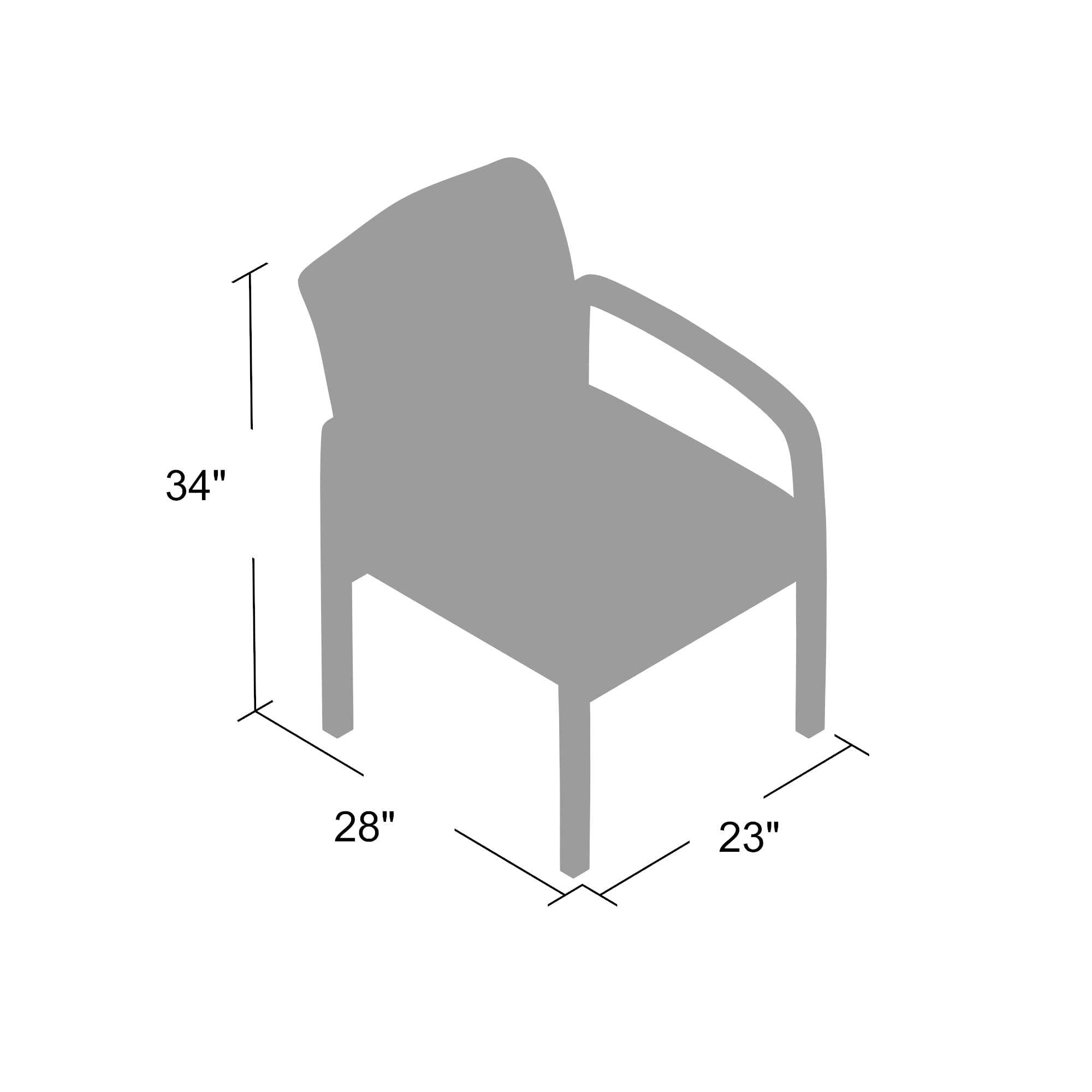 Boss Office Products Chairs Guest Seating, Slate Grey