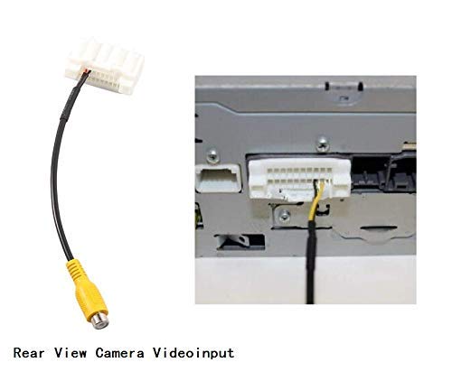 Backup Rear View Camera Video Wire Harness RCA Plug Adapter Compatible with Wrangler JK 2007-2017/Compass2009-2014 Unlimited to Factory OEM Radio Display