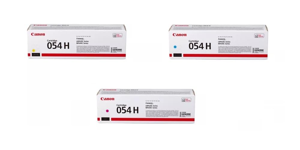 Canon Genuine 054 High Yield CMY Color Toner Cartridge Set