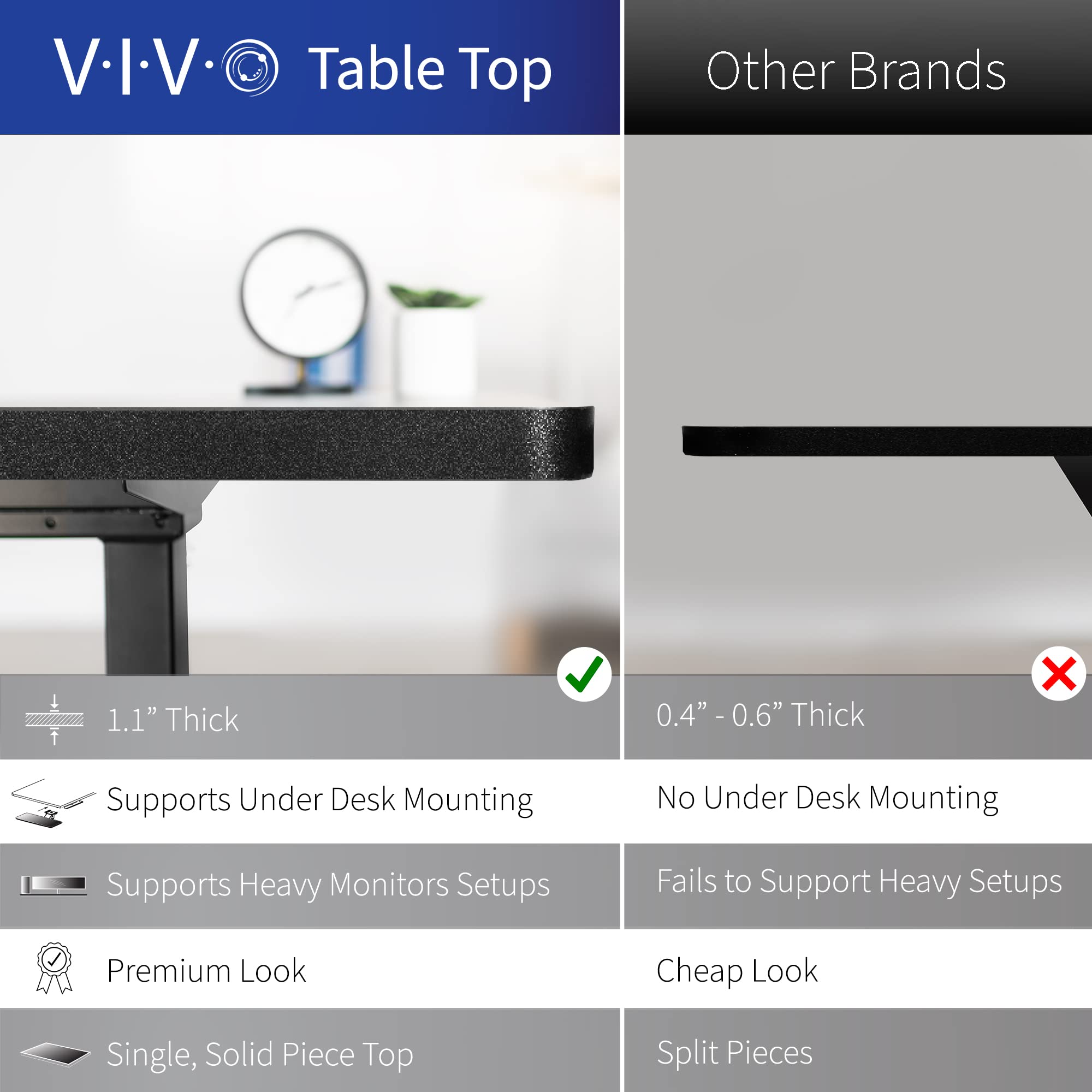VIVO Electric Height Adjustable 60 x 24 inch Memory Stand Up Desk, Black Solid One-Piece Table Top, Black Frame, Standing Workstation with Preset Controller, DESK-KIT-1B6B