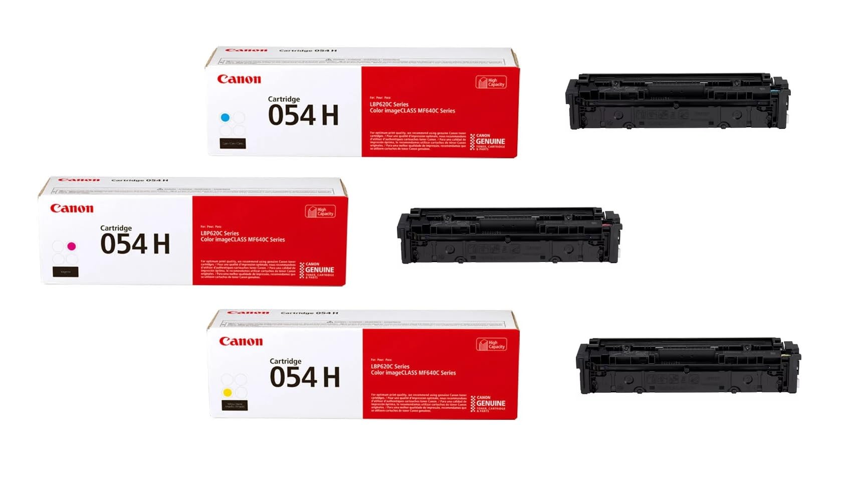 Canon Genuine 054 High Yield CMY Color Toner Cartridge Set