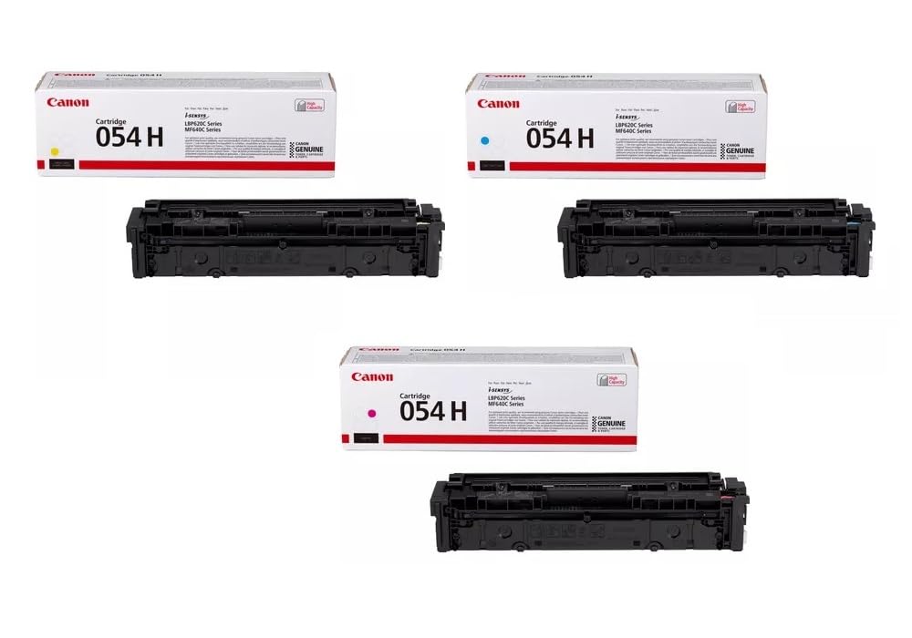 Canon Genuine 054 High Yield CMY Color Toner Cartridge Set