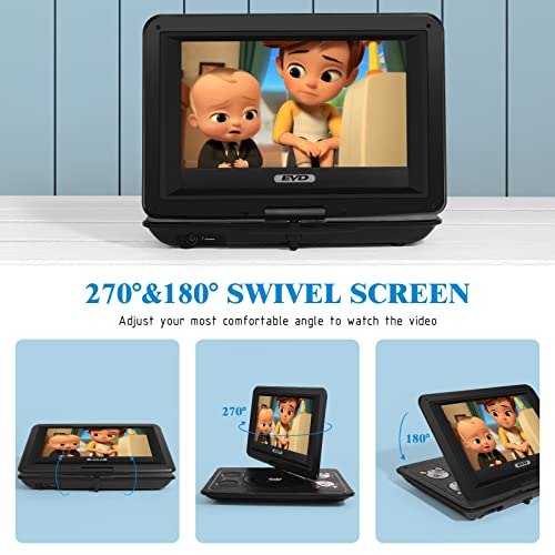 SQQBZZ 12.5" Portable DVD Player with 10.5" Swivel Screen, High Volume Speaker,Black