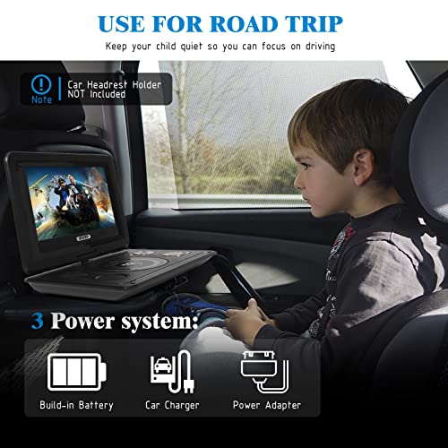 SQQBZZ 12.5" Portable DVD Player with 10.5" Swivel Screen, High Volume Speaker,Black