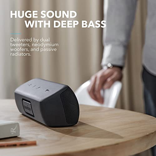 Anker Soundcore Motion+ Bluetooth Speaker with Hi-Res 30W Audio, Extended Bass and Treble, Wireless HiFi Portable Speaker with App, Customizable EQ, 12-Hour Playtime, IPX7 Waterproof, USB-C (Renewed)