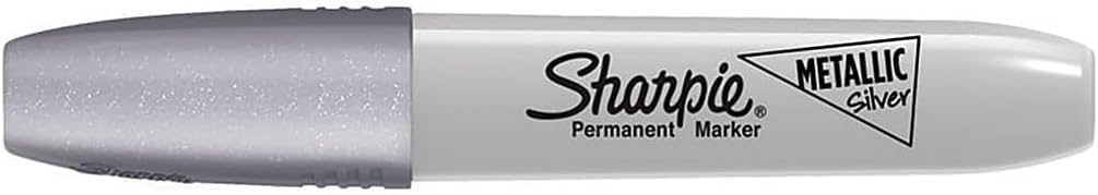 Sharpie Metallic Permanent Markers, Chisel Tip, Silver, 3 Count