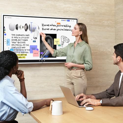 Vibe S1 4K UHD Smart Board, 55 Inch Digital Whiteboard for Office and Classroom, Electronic Presentation Meeting Device for Hybrid Work, Interative Touchscreen Display, Chrome OS and 250+ Free Apps