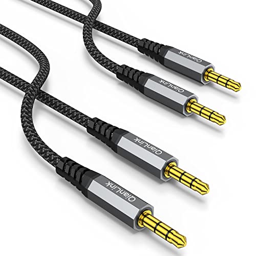 2 Pack AUX Cable,Auxiliary Cable(6.6ft/2m, Hi-Fi Sound) 3.5mm TRS Auxiliary Audio Cable Nylon Braided Aux Cord Compatible with Car,Home Stereos,Speaker,iPod iPad,Headphones,Sony,Echo Dot,Beats (Grey)