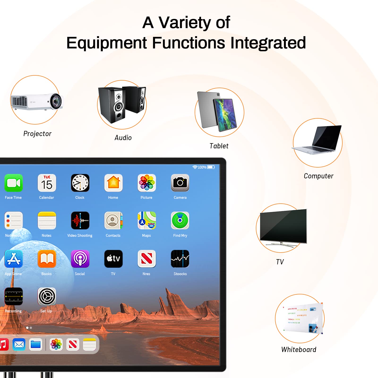 Smart Board, 43 Inch JYXOIHUB Interactive Whiteboard, Electronic Whiteboard, Screen Mirroring from Android and iOS for Live Streaming, for Advertising Display and Classroom (Board Only)