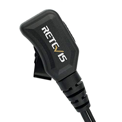 Retevis Walkie Talkie Earpiece with Mic G Shape 2 Pin Adjustable Volume Headset Compatible with Retevis H-777 RT22 RT21 Baofeng UV-5R 888S 2 Way Radio(10 Pack)