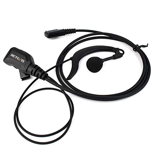 Retevis Walkie Talkie Earpiece with Mic G Shape 2 Pin Adjustable Volume Headset Compatible with Retevis H-777 RT22 RT21 Baofeng UV-5R 888S 2 Way Radio(10 Pack)