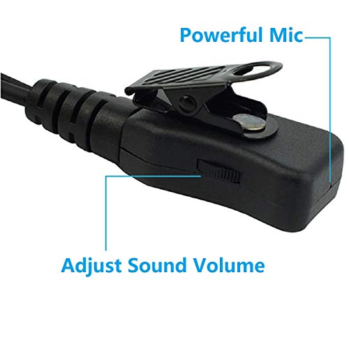 Retevis Walkie Talkie Earpiece with Mic G Shape 2 Pin Adjustable Volume Headset Compatible with Retevis H-777 RT22 RT21 Baofeng UV-5R 888S 2 Way Radio(10 Pack)