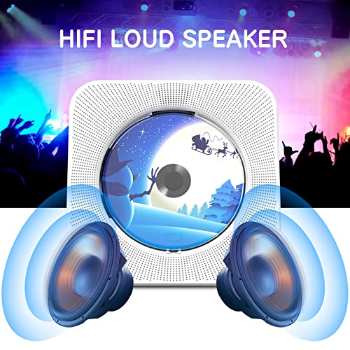 CD Player Desktop CD Player with Speakers CD Players for Home Bluetooth 5.0 with Remote Control KOVCDVI with Dust Cover Display FM Radio Timer USB AUX Headphone Port