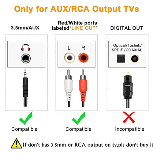 Bluetooth Transmitter for TV PC, (3.5mm, RCA, Computer USB Digital Audio) Dual Link Wireless Audio Adapter for Headphones, Low Latency, USB Power Supply