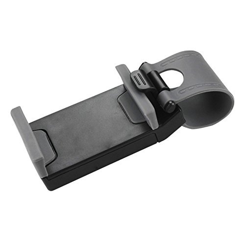 Reiko Car Steering Wheel Phone Mount - Retail Packaging - Gray - HLD07-GY