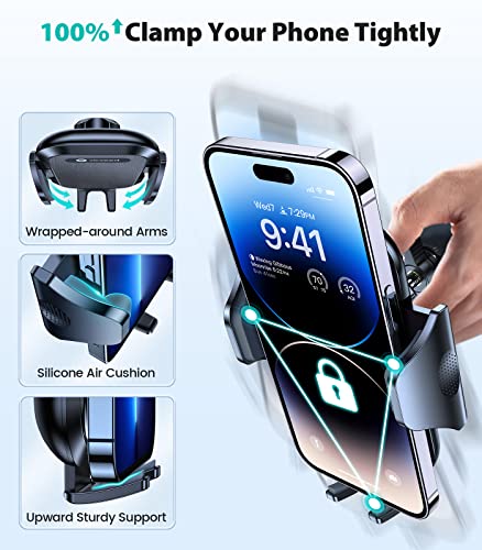 VICSEED Phone Mount for Car [Off-Road Stable][Thick Case & Big Phones Friendly] 3 in 1 Car Phone Holder Mount Suction Cell Phone Holder Car Dashboard Windshield Air Vent Car Mount for iPhone Samsung
