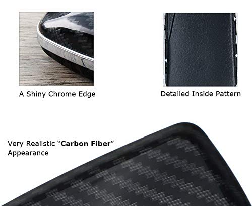 iJDMTOY Exact Fit Black Glossy Carbon Fiber Finish Key Fob Shell Compatible With Lexus IS ES GS LS CT LX GX RX, etc 1st Gen Smart Keyless Fob