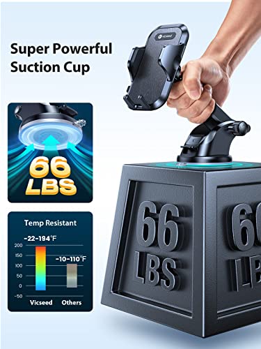 VICSEED Phone Mount for Car [Off-Road Stable][Thick Case & Big Phones Friendly] 3 in 1 Car Phone Holder Mount Suction Cell Phone Holder Car Dashboard Windshield Air Vent Car Mount for iPhone Samsung