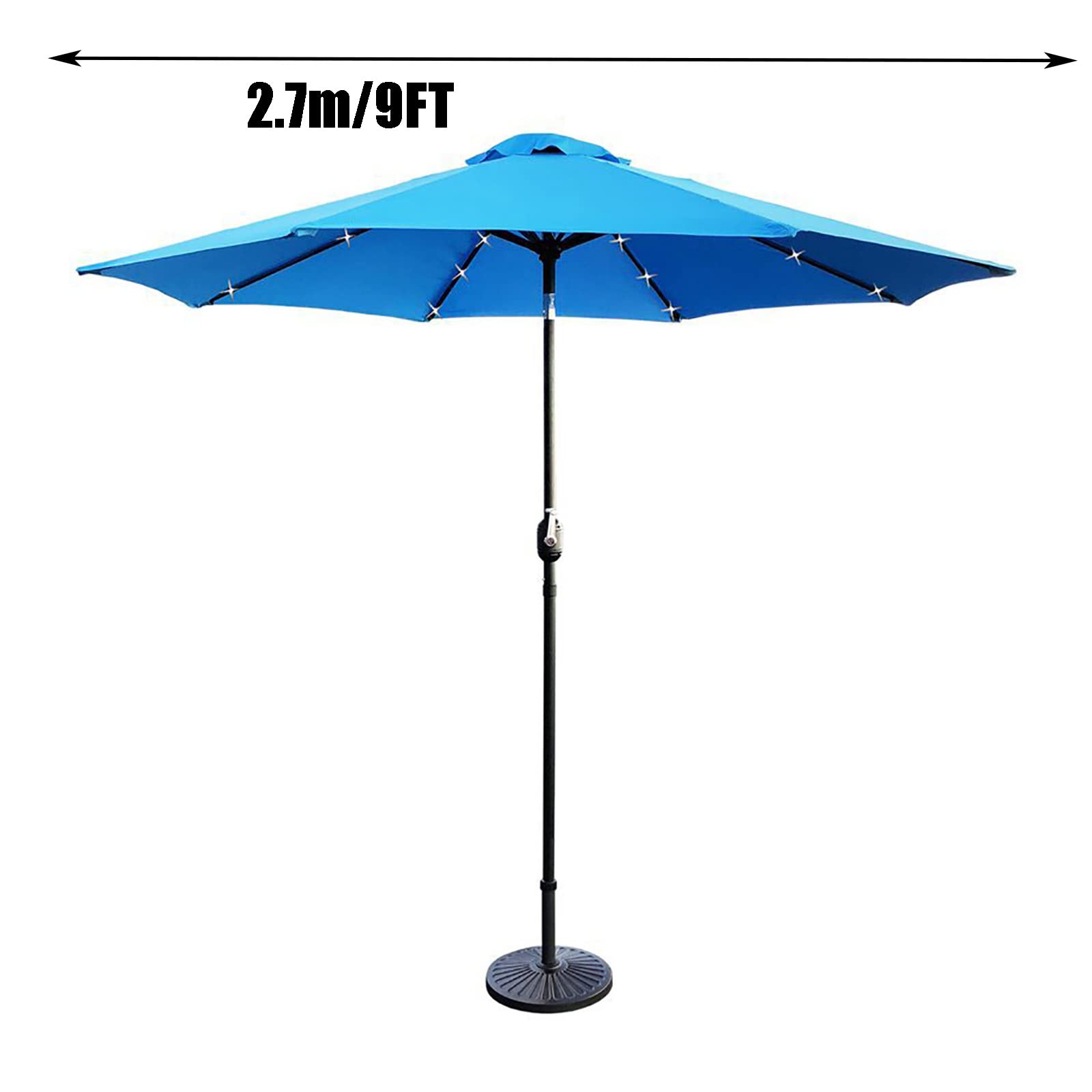 YUDIZWS Patio Umbrella for Outdoor Market Table-8 Ribs 9Ft Double-Sided Sun Umbrella Garden Parasol Patio Sun Shade Outdoor with LED Solar Light, Red, size:a