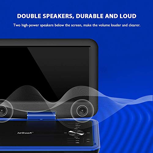 ieGeek 11.5 inch Purple and Blue Portable DVD Player Bundle