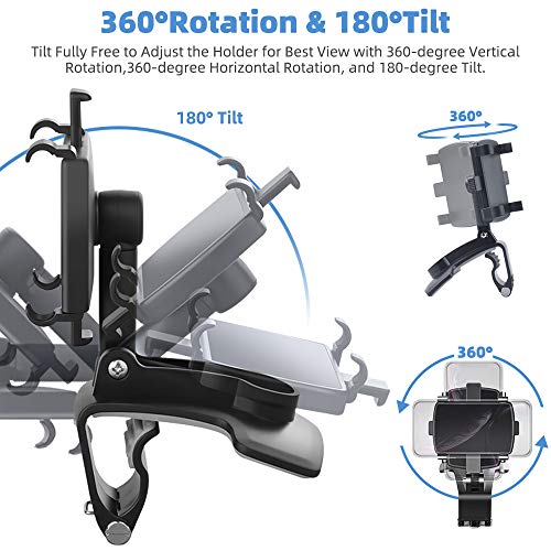 FONKEN Car Phone Mount, [2 Pack] Cell Phone Holder for Car 360 Degree Rotation Dashboard Clip Mount Car Phone Holder Compatible for iPhone 11 13/12 pro Max 8 8Plus Samsung S10 S9 S8 4"~7" Smartphones