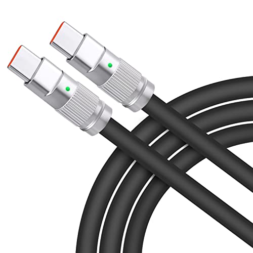 CZK [100W 6ft USB C to USB C Cable, New Durable Silicone Wire for MacBook Pro iPad Pro Fast Charge, PD USB C Charge Cable Compatible with MacBook Air 2022, iPad, Galaxy S22 S21-Black