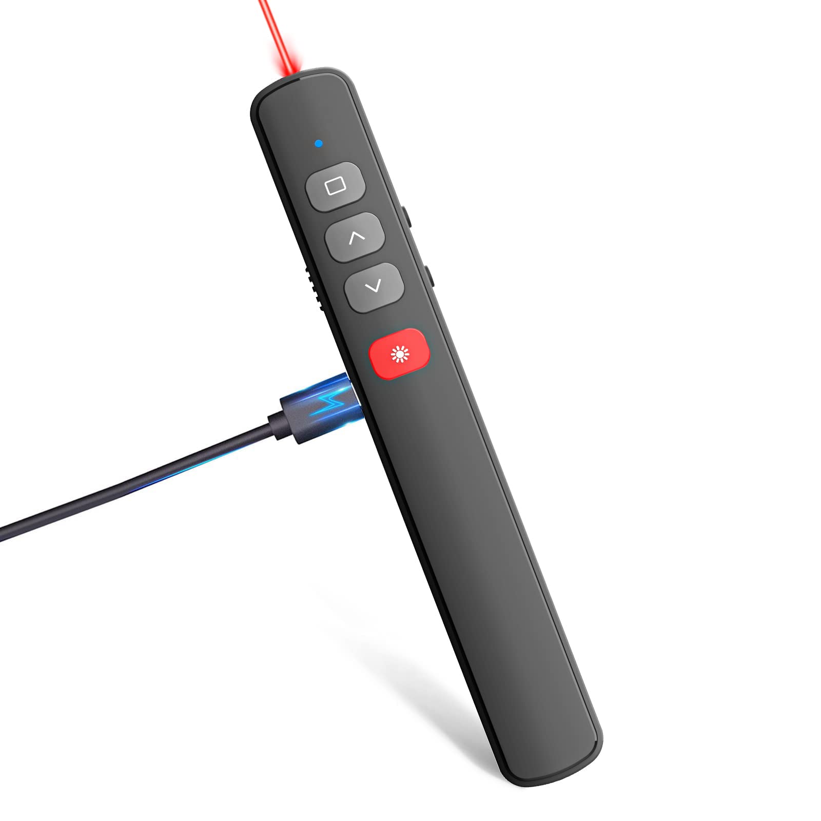 Towlup Rechargeable Presentation Clicker, 2 in 1 USB Powerpoint Clicker with Laser Pointer, Wireless Presentation Remote Slide Clicker for Mac, Computer, Laptop, Smart Board