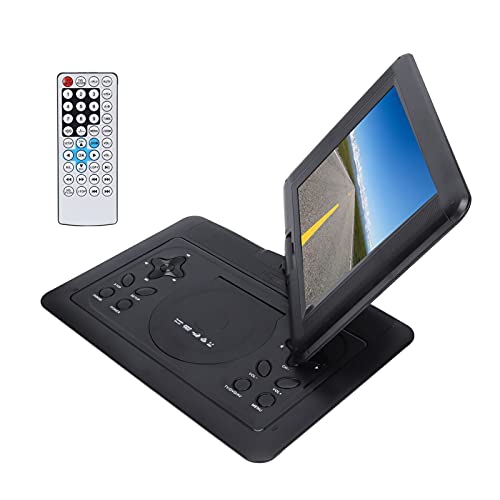 Zunate 12" Portable DVD Player, Small TV Player with 270° Rotation Screen, LCD Wide Screen Display Mobile DVD Player for Home, Office, Car (Black)