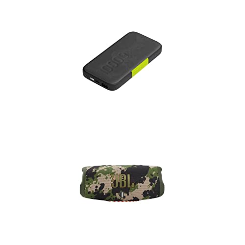 JBL Charge 5 - Portable Bluetooth Speaker with IP67 Waterproof and USB Charge Out, 12 Hours of Playtime and InfinityLab InstantGo 10000mAh Wireless Power Bank (Camo/Black)