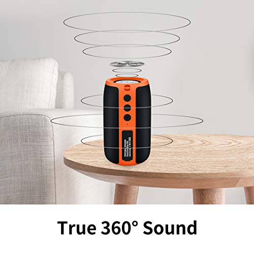 Bluetooth Speakers,MusiBaby Speakers Bluetooth Wireless,Portable,Waterproof,Loud Stereo,Booming Bass,Dual Pairing,Bluetooth 5.0,24H Playtime,Speaker for Home,Party,Outdoor,Gifts (Orange)