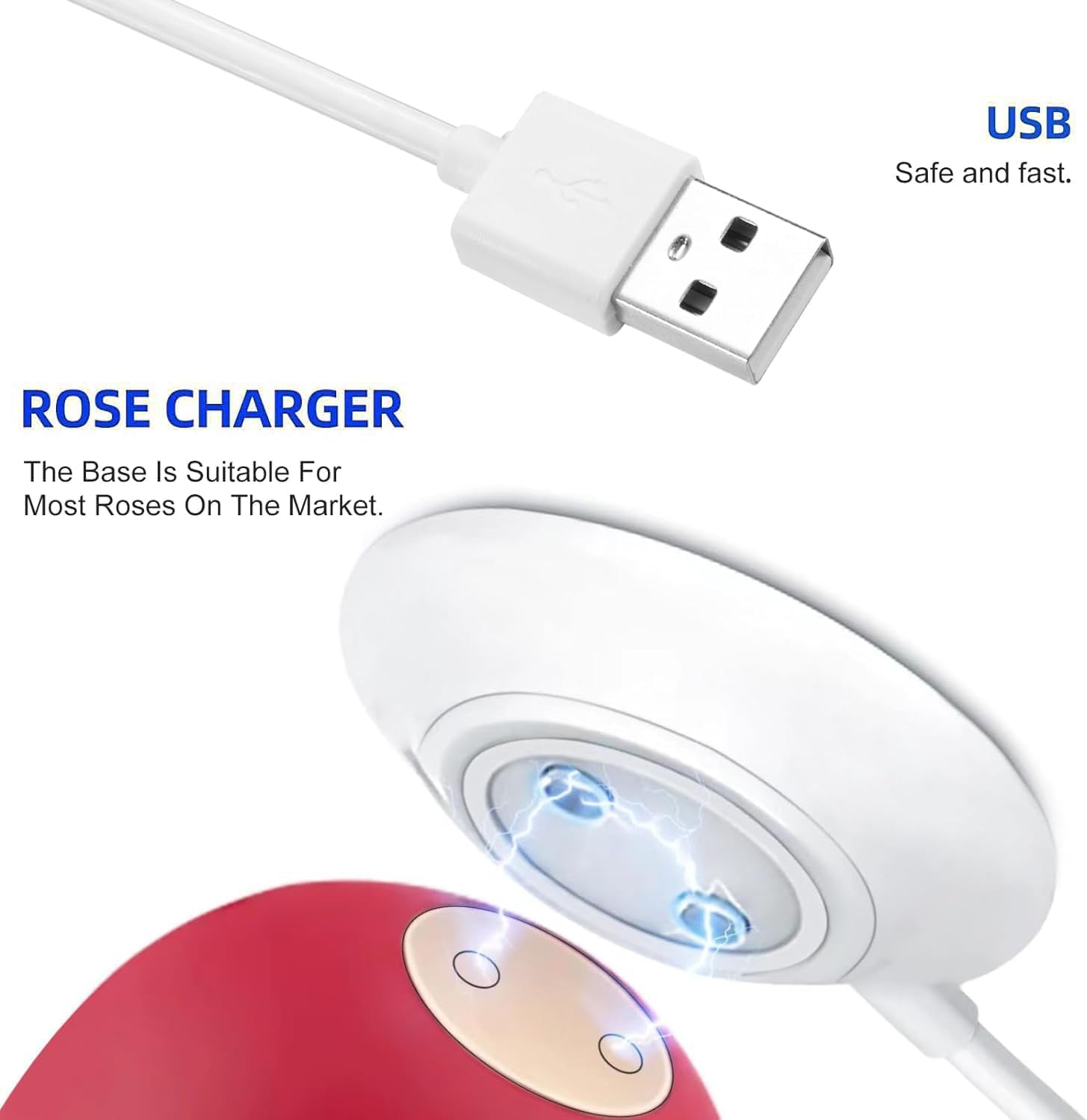 YbSum Only-12mm Magnetic Standing Adapter, Compatible Rose Charger, Fast Charging USB Cable Replacement Base Dock Station for Rose, 2pack