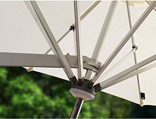BEdaw Parasols 250cm Wall Mount Garden with Solar Lights - Outdoor Patio Sunshade Umbrella with Tilt Adjustment, Green