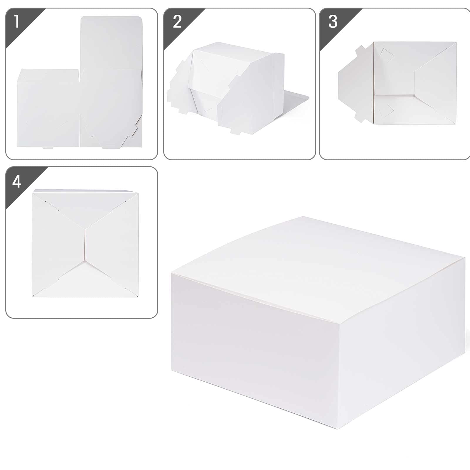 opaprain 8x8x4 inch 10 pack small white gift box with lid, easy to assemble, used for Christmas gift, bridesmaid proposal box, wedding and birthday party gift box.