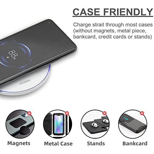 Wireless Charger(2 Pack), ANBBIN 20W Fast Charging Pad Compatible with iPhone14/13/12/11 Series/X/XS/8,Samsung Galaxy S22/S21/S20/S10,AirPods Pro(No AC Adapter)