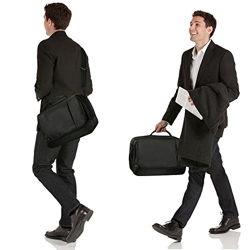 NAVISKAUTO Universal Business Messenger Bag Shoulder Bag for 10.1 inch Dual Portable DVD Player, Laptop and Tablet-Black (10.1 inch)