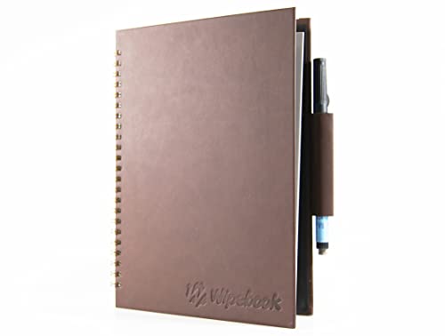 WIPEBOOK PRO Mini | Smart Reusable Notebook - Dry Erase Whiteboard Notebook - 20 Ruled Pages (5.8" x 8.25") with Ultra Fine Dry Erase Marker | Ideal for Note-Taking, Charts & Doodling | Mini