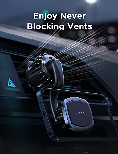 LISEN Magnetic Phone Holder for Car Cell Phone Magnet for Car Magnetic Car Mount 6 Strong Magnets Universal Vent Phone Mount for Car Compatible with All 4β-13β Tablets & Smartphones