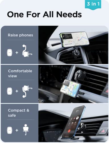 LISEN Magnetic Phone Holder for Car Cell Phone Magnet for Car Magnetic Car Mount 6 Strong Magnets Universal Vent Phone Mount for Car Compatible with All 4β-13β Tablets & Smartphones